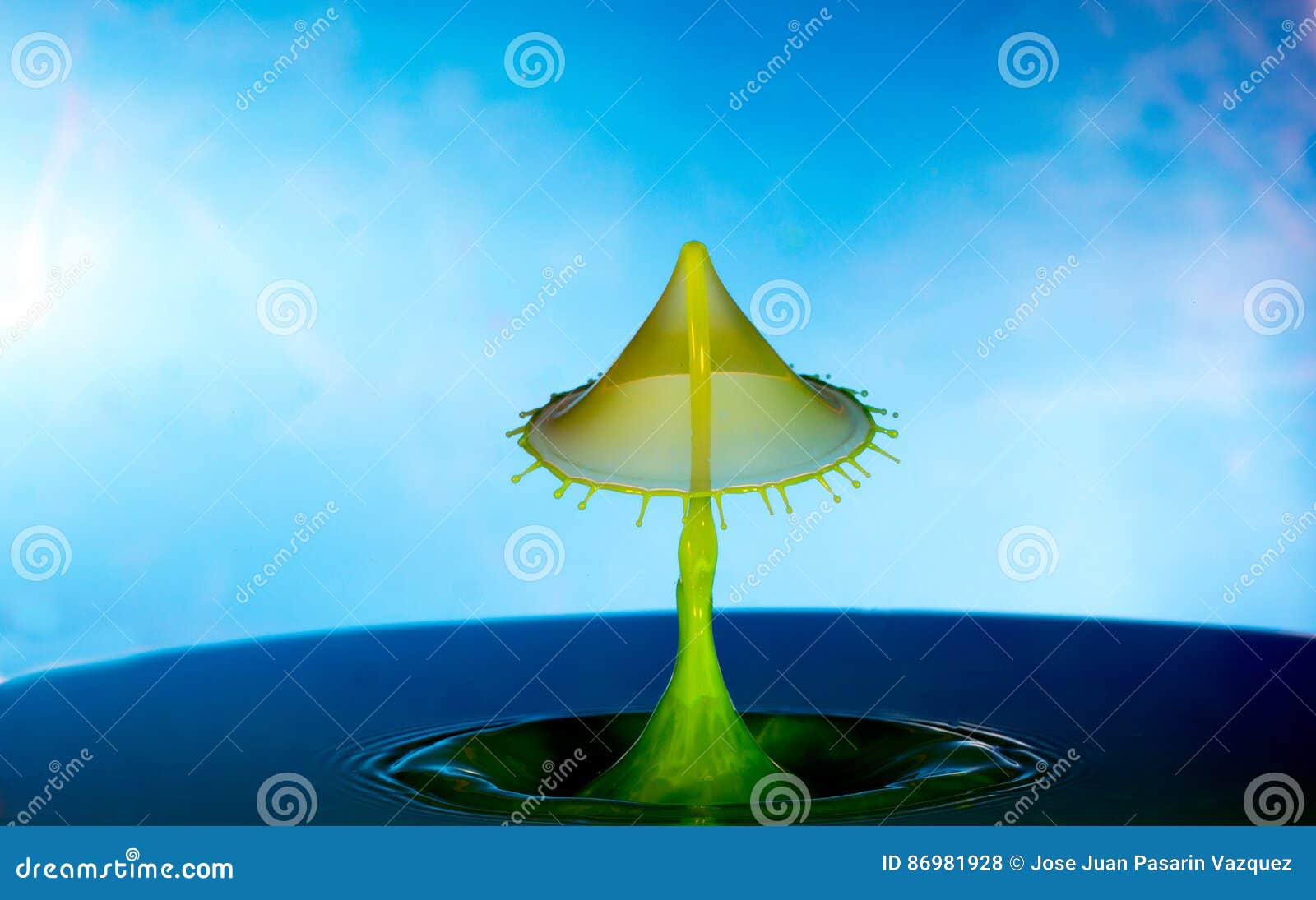 Collision of Two Drops on a Surface of Water Stock Photo - Image of ...