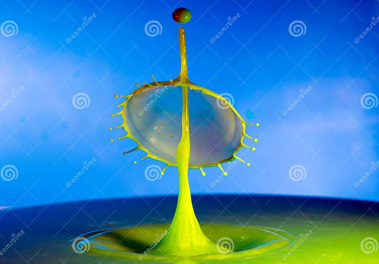 Collision of Two Drops on a Surface of Water Stock Photo - Image of ...
