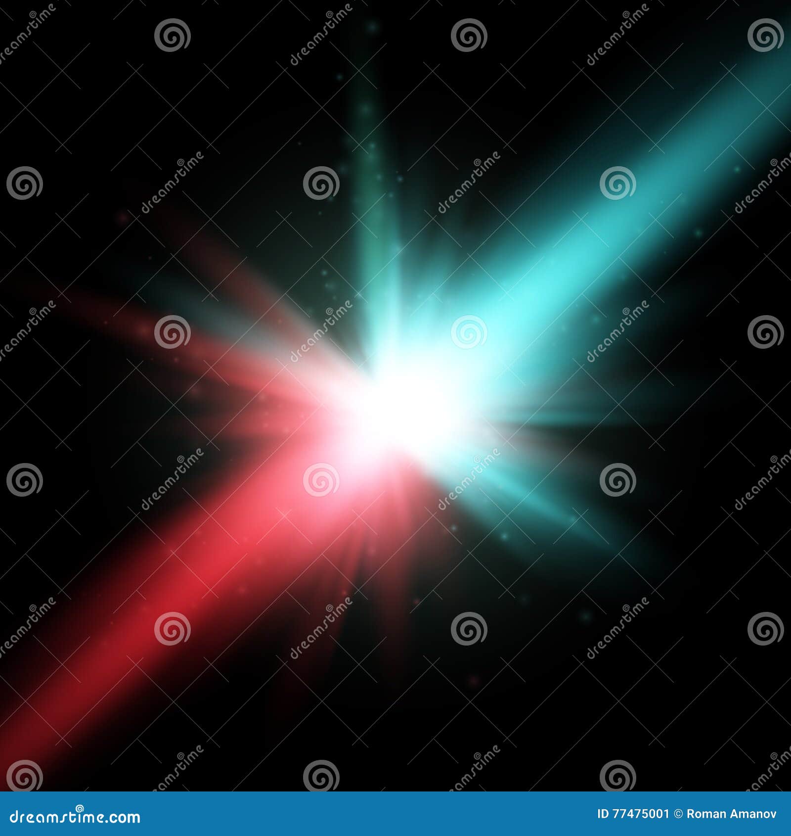 Collision of Two Forces with Red and Blue Light. Vector. Explosion ...
