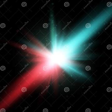 Collision of Two Forces with Red and Blue Light. Vector. Explosion ...