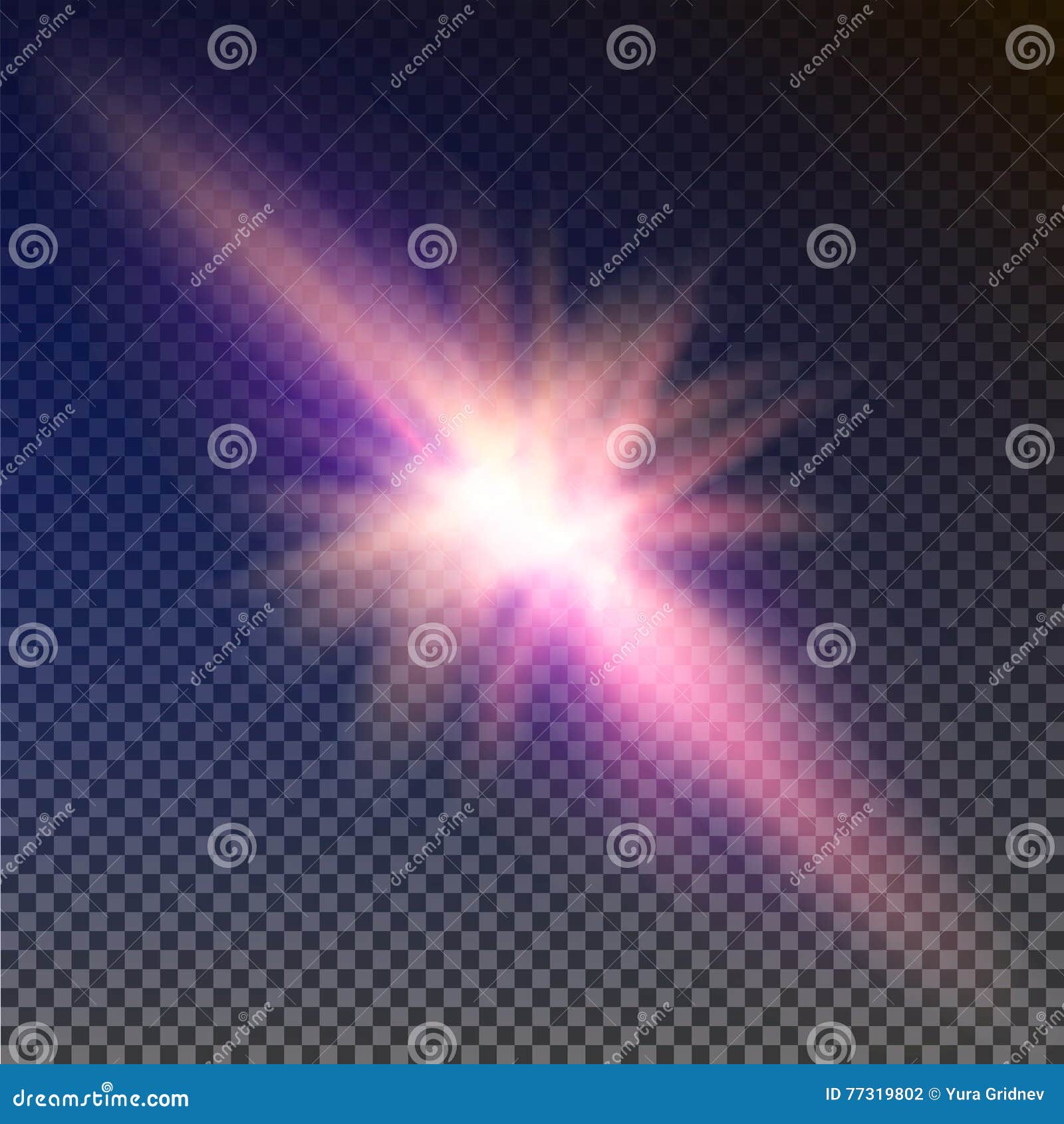 Collision of Two Forces with Red and Blue Light. Vector Illustration ...