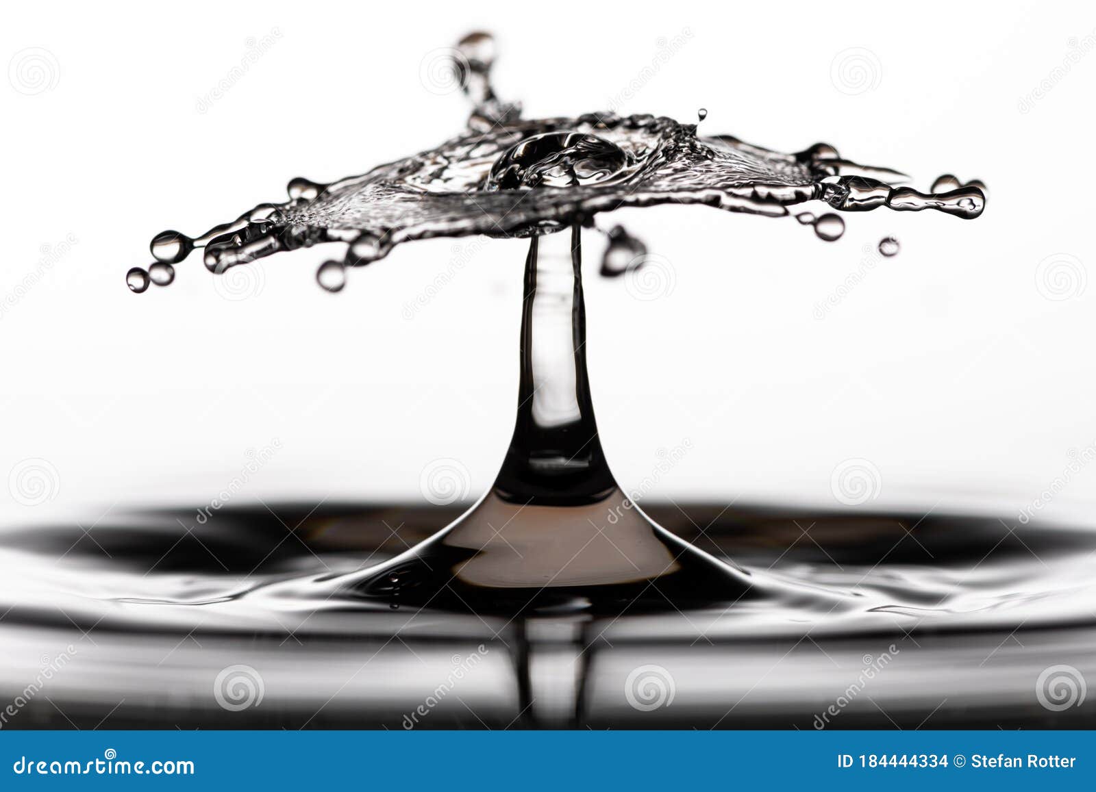 Collision of Two Water Droplets Hitting the Surface Stock Photo - Image ...