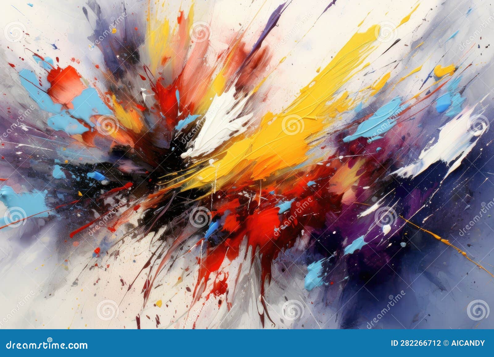 Collision of Vibrant Ink Blots and Abstract Textures, Creating an ...