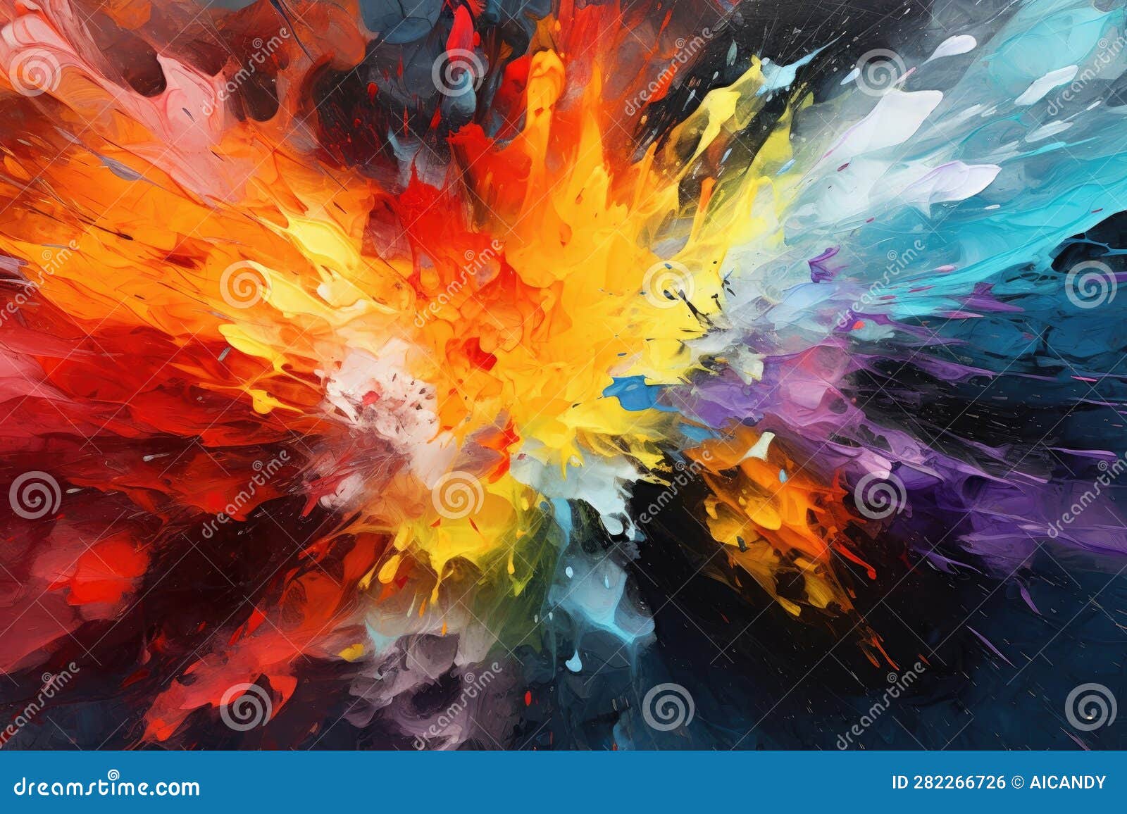Collision of Vibrant Ink Blots and Abstract Textures, Creating an ...