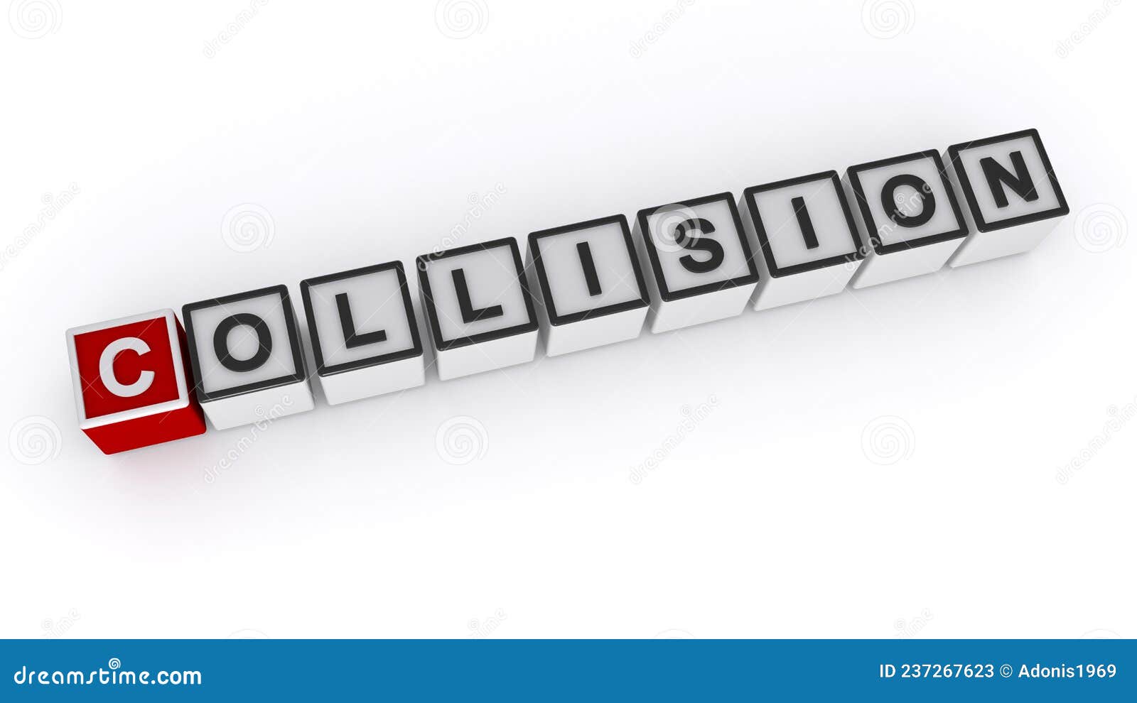 Collision Word Block on White Stock Illustration - Illustration of ...