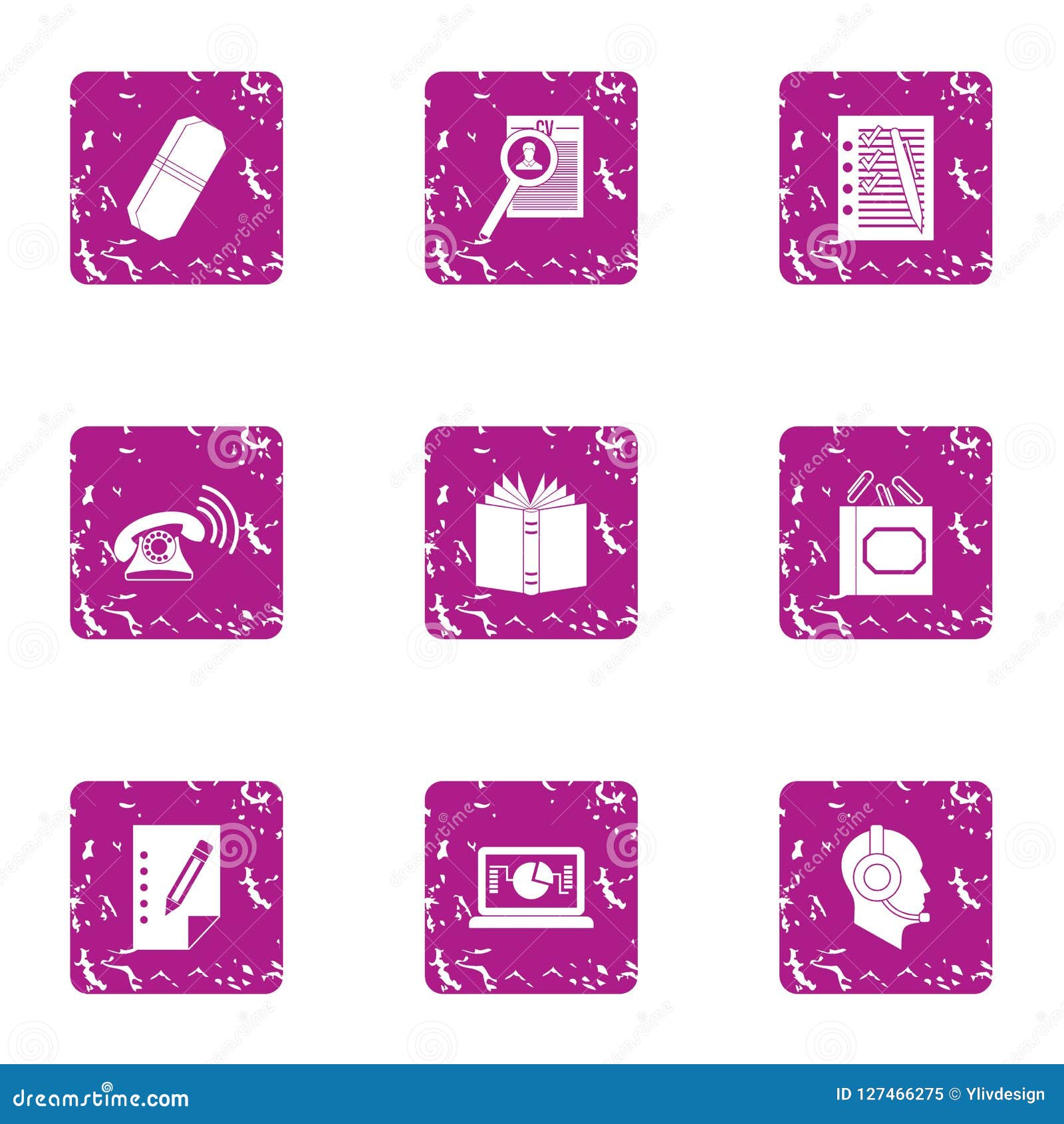 Colloquy Icons Set, Grunge Style Stock Vector - Illustration of ...