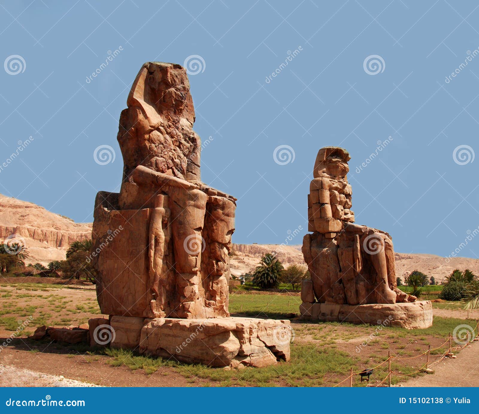 Collosi of Memnon stock photo. Image of massive, high - 15102138