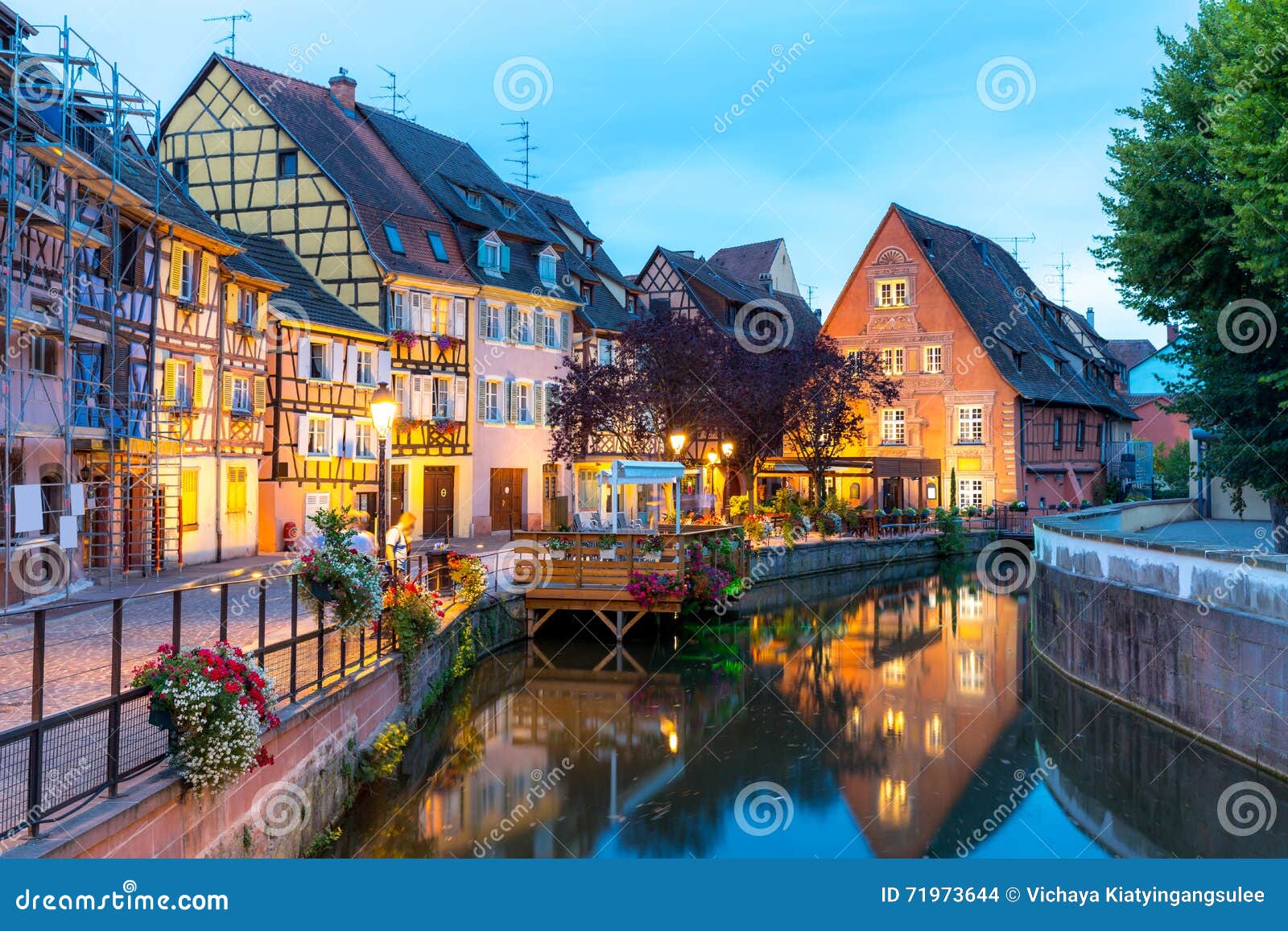 Colmar France Night stock photo. Image of europe, cityscape - 71973644