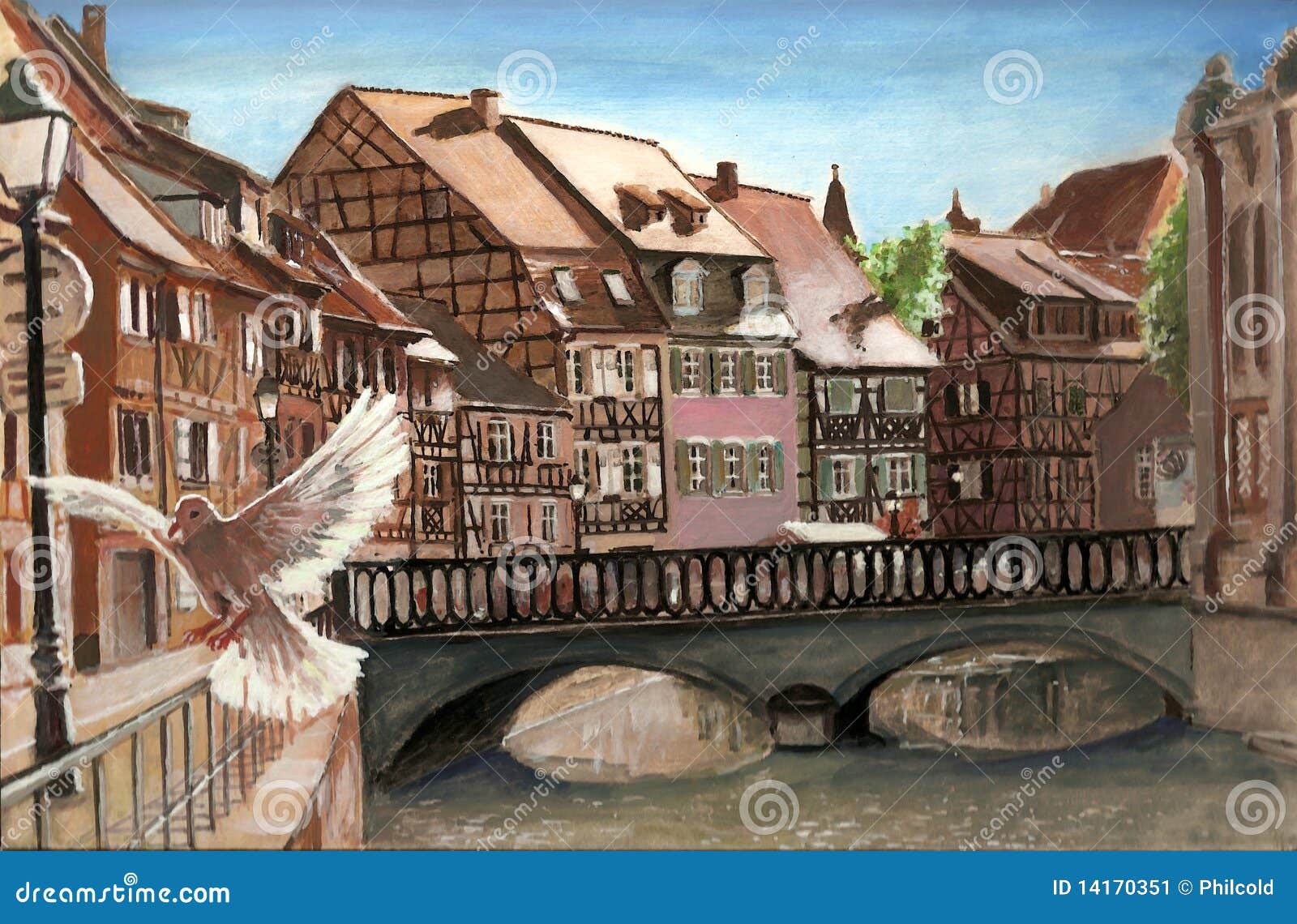 Colmar City Travel And Tourism Destination Concept. France Flag Stock ...