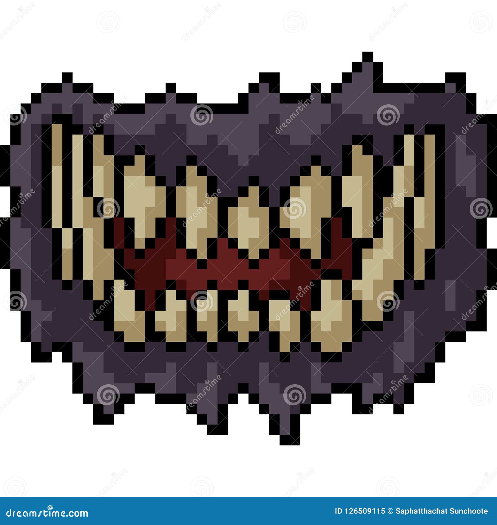 Colmillo Del Animal Del Arte Del Pixel Del Vector Ilustración del ...