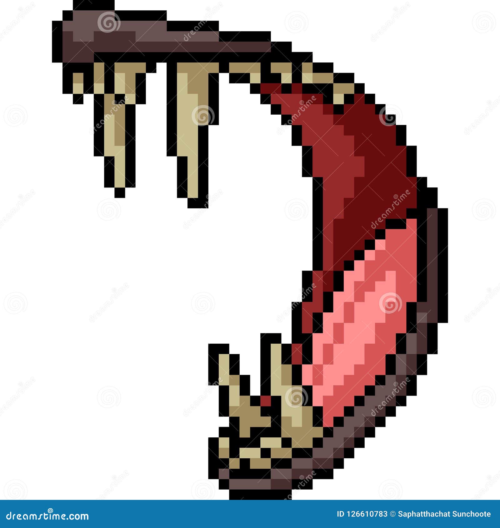 Colmillo Del Monstruo Del Arte Del Pixel Del Vector Ilustración del ...