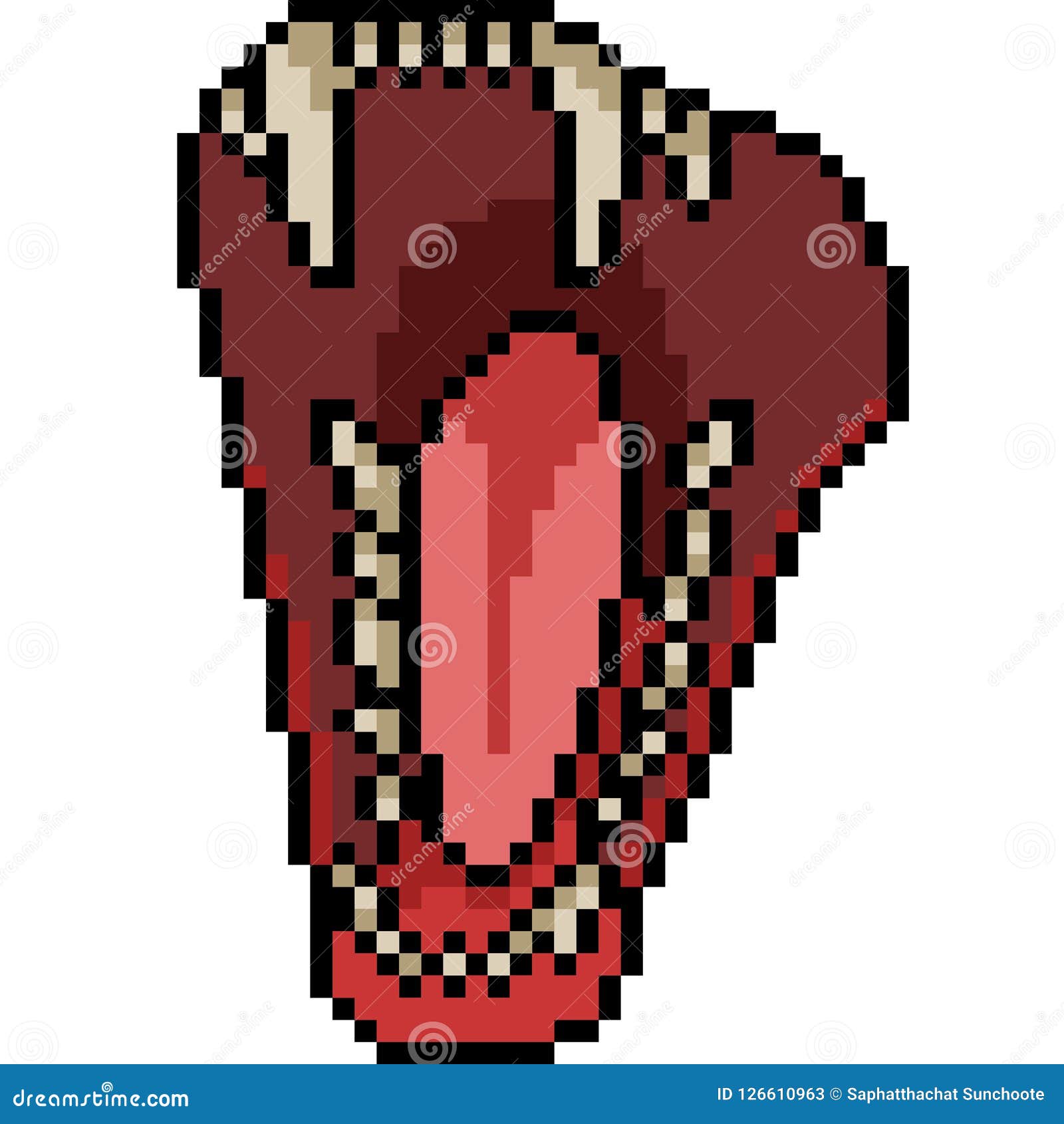 Colmillo Del Monstruo Del Arte Del Pixel Del Vector Ilustración del ...