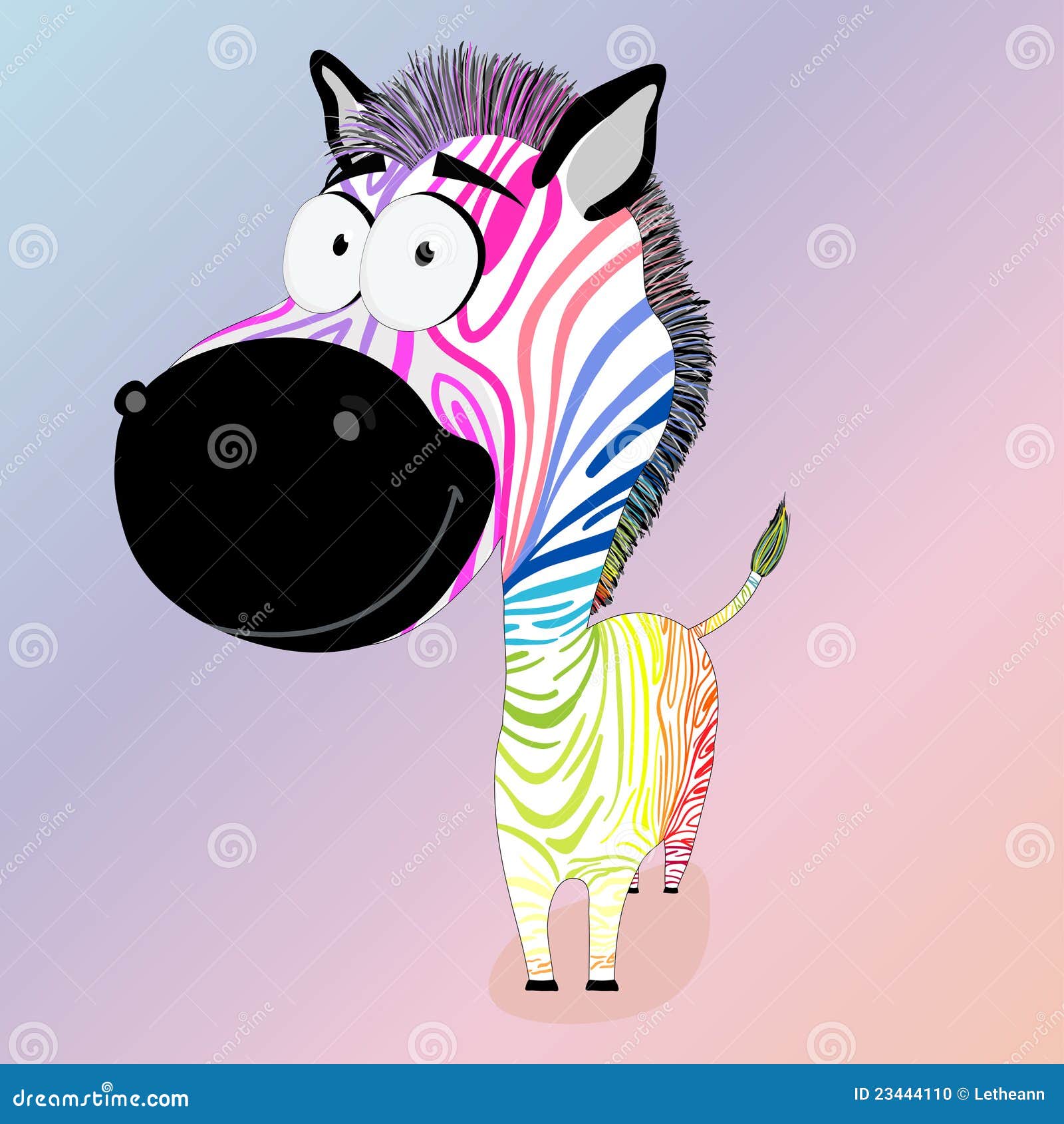 Colodful zebra stock vector. Illustration of standing - 23444110