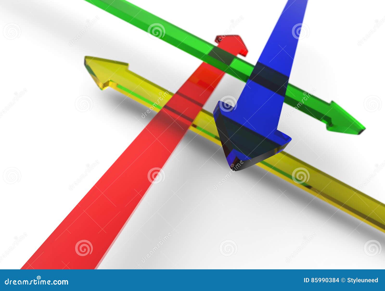 Coloful Arrows on White Background 5 Stock Illustration - Illustration ...