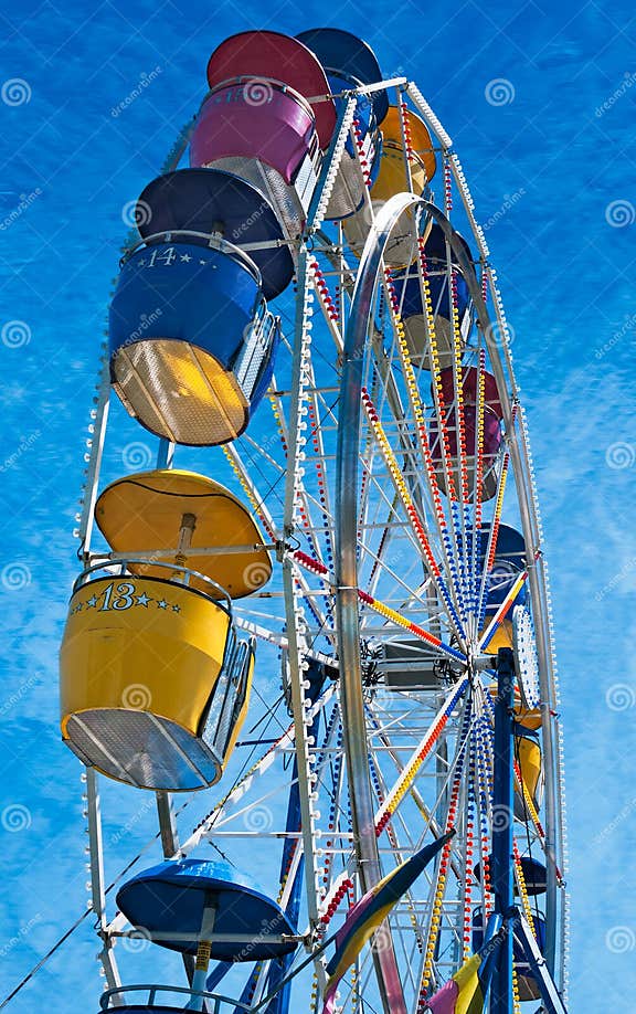 Coloful Ferris Wheel from Side Stock Photo - Image of outside, festive ...