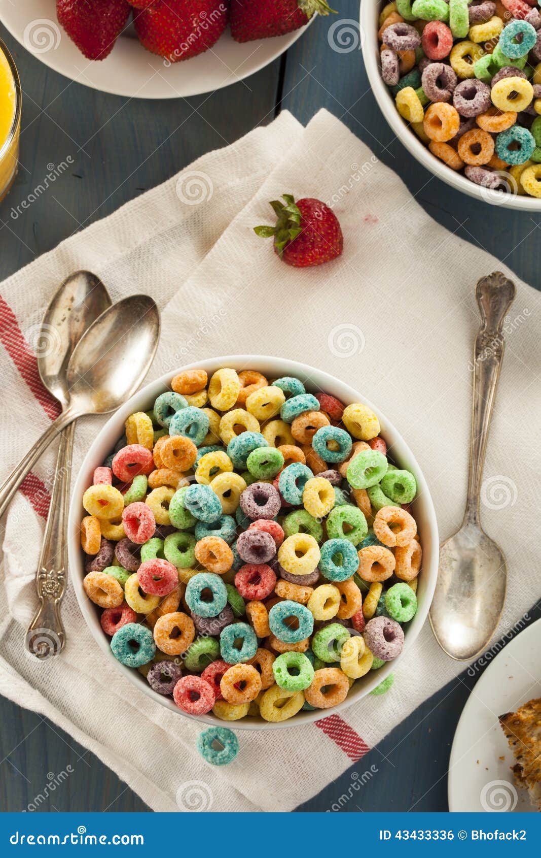 Coloful Fruit Cereal Loops stock photo. Image of colorful - 43433336