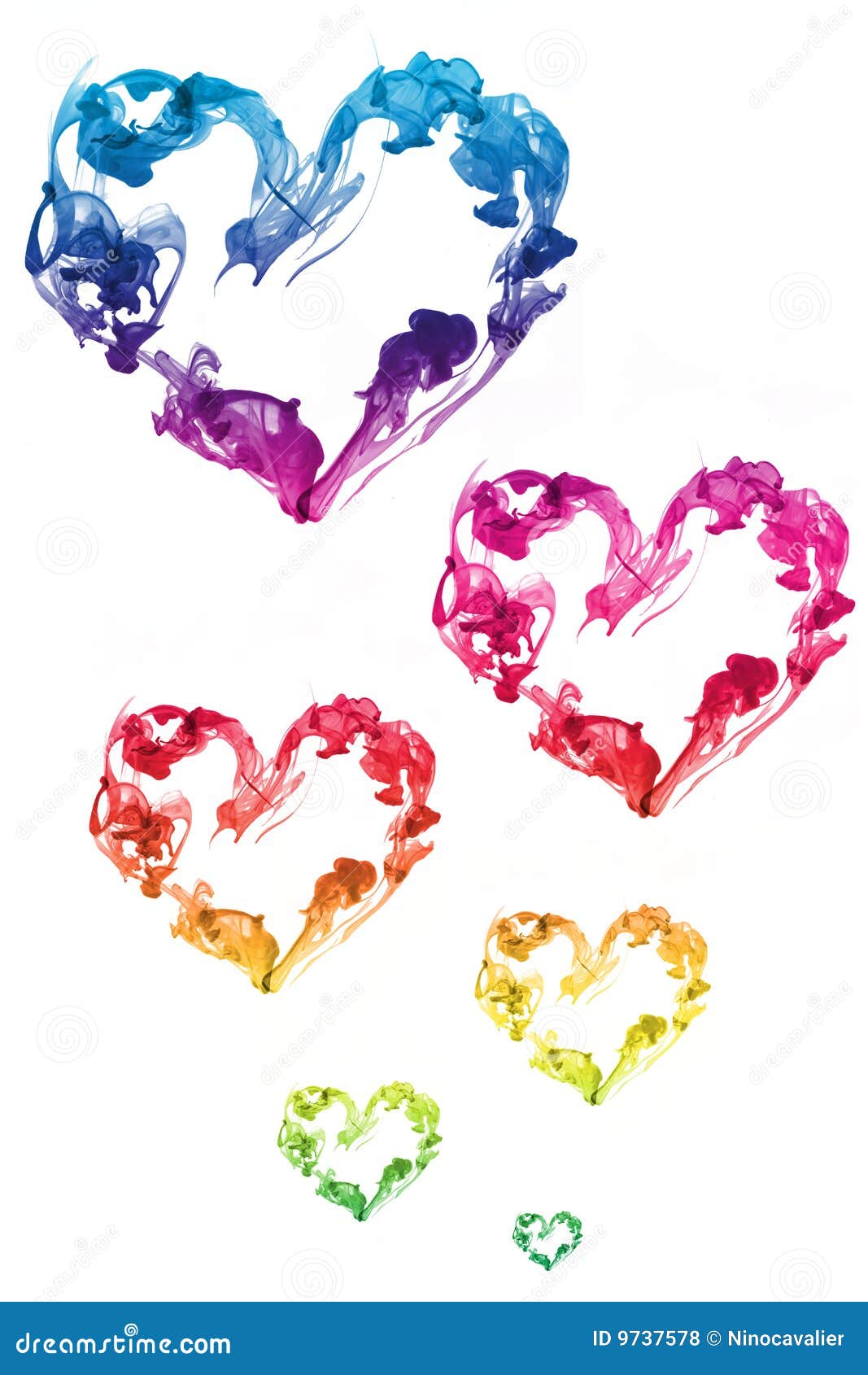 Coloful Ink hearts love stock photo. Image of fluid, drop - 9737578