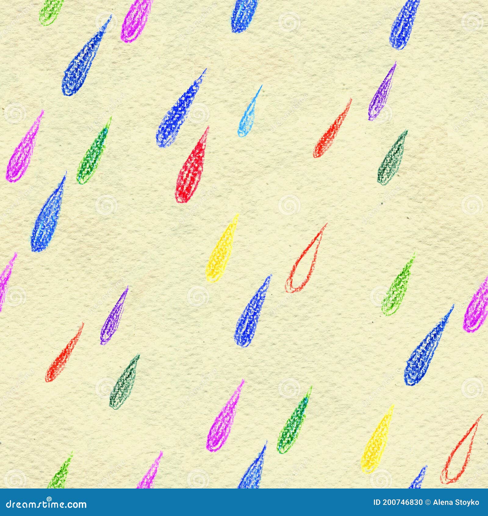 Coloful Rain Drops Seamless Pattern Stock Photo - Image of cute ...
