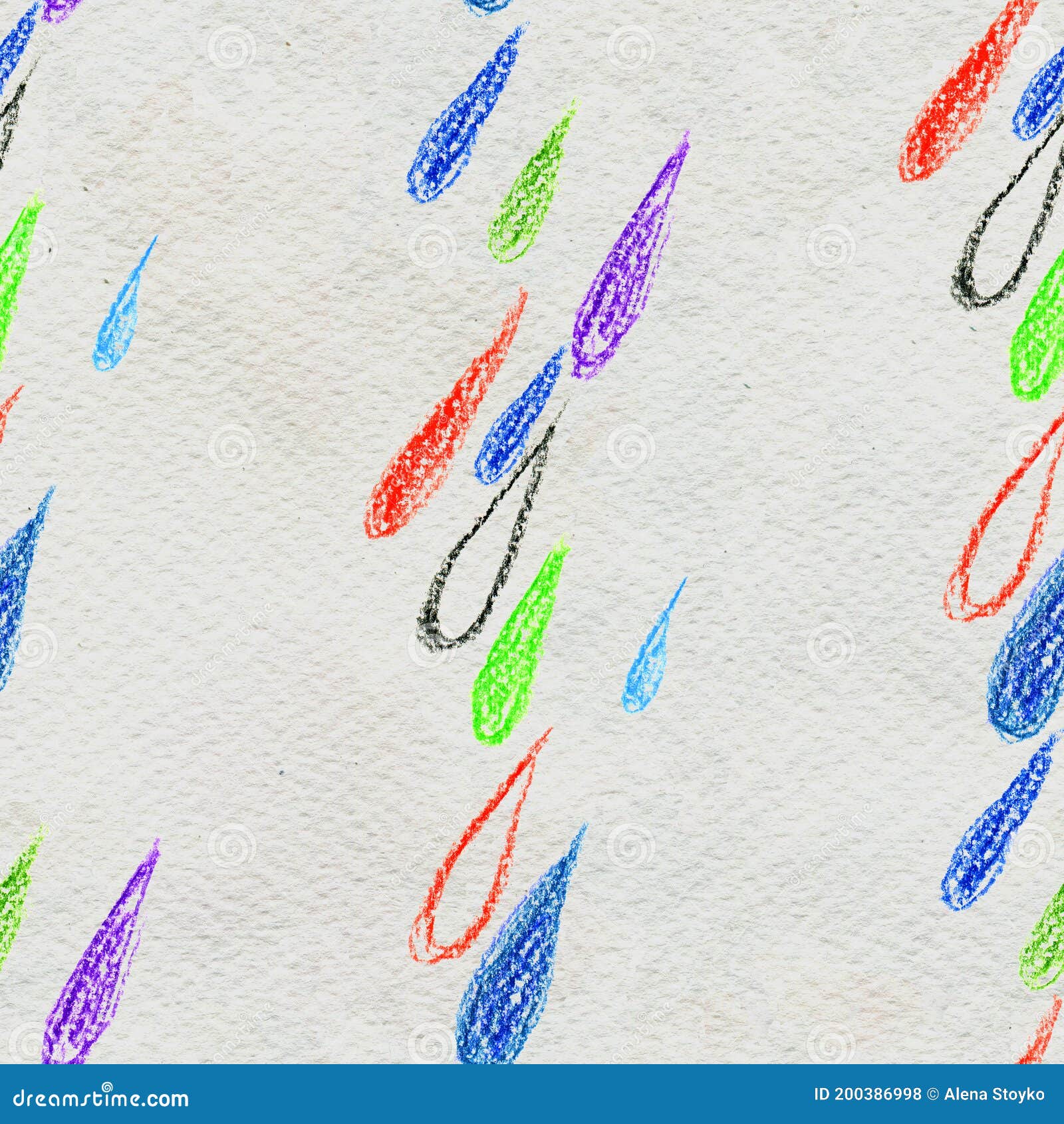 Coloful Rain Drops Seamless Pattern Stock Photo - Image of doodles ...
