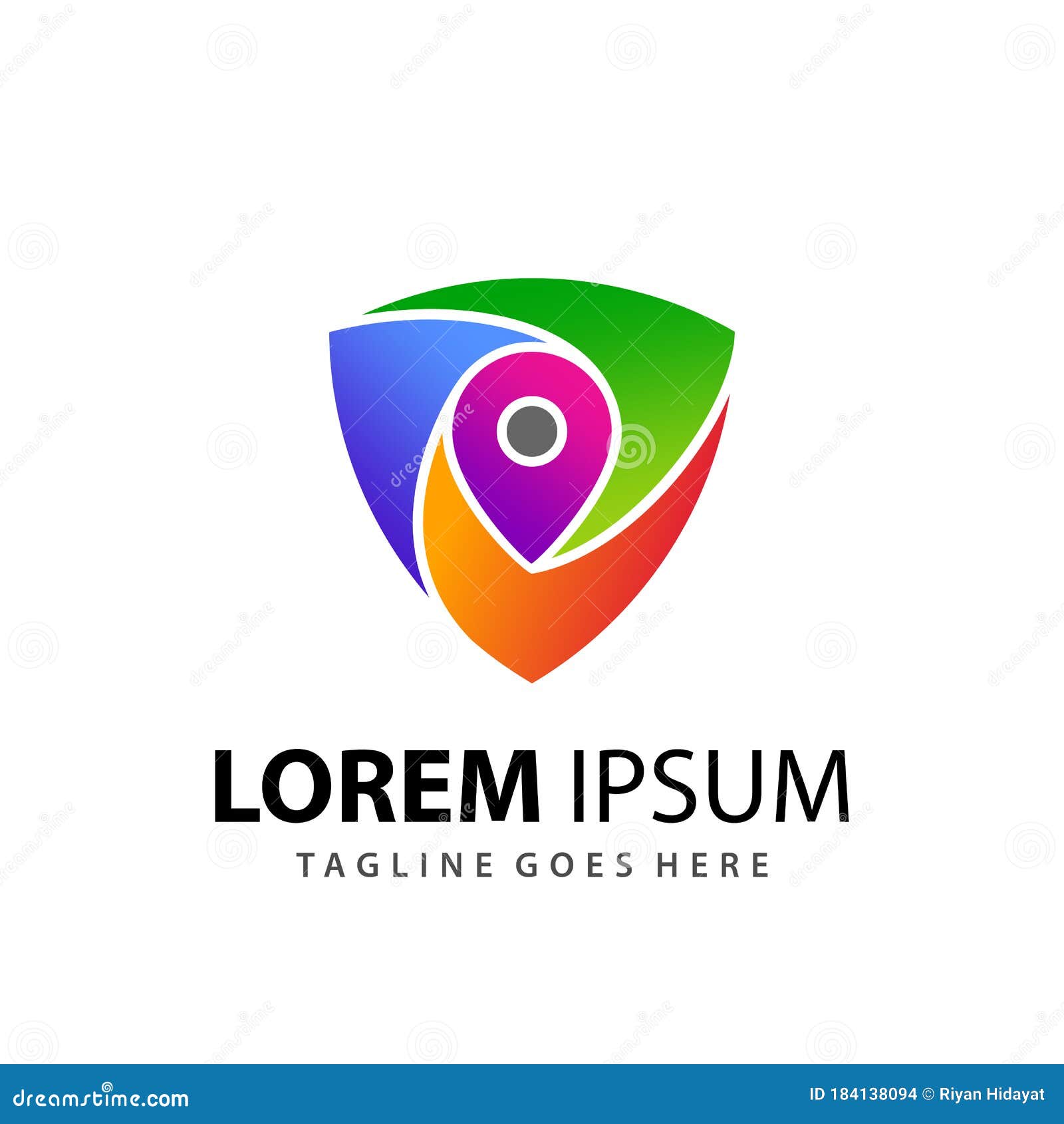 Colofull Shield Maps Logo Designs Template Premium Stock Vector ...