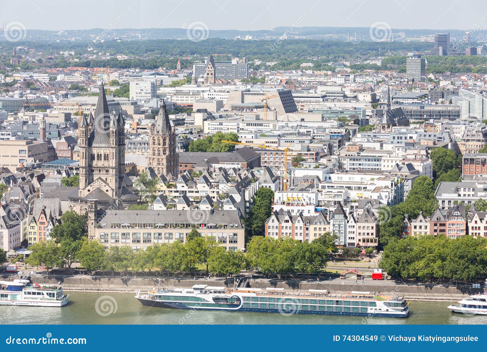 Cologne aerial view stock image. Image of architecture - 74304549