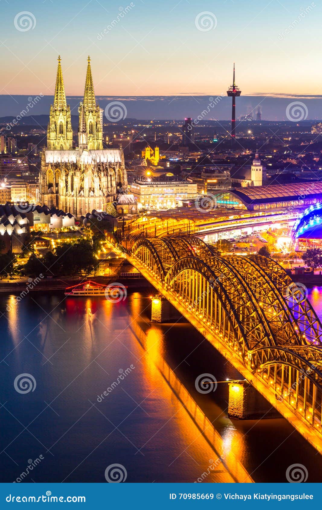 Cologne Cathedral aerial stock image. Image of destination - 70985669