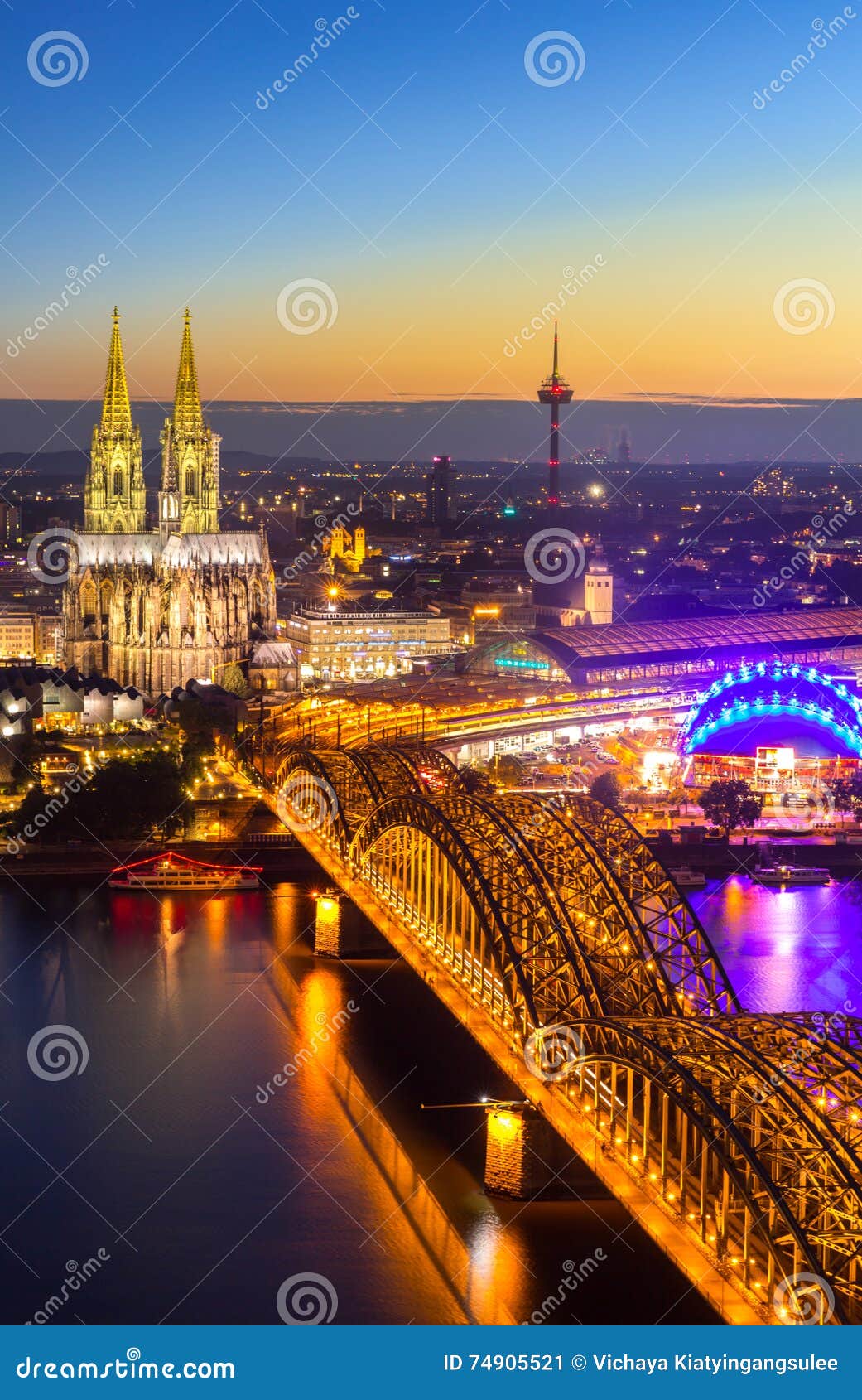 Cologne Cathedral aerial stock image. Image of landmark - 74905521