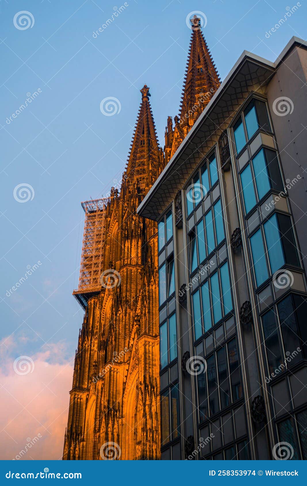 Cologne Cathedral Kolner Dom at Sunset Stock Photo - Image of landmark ...
