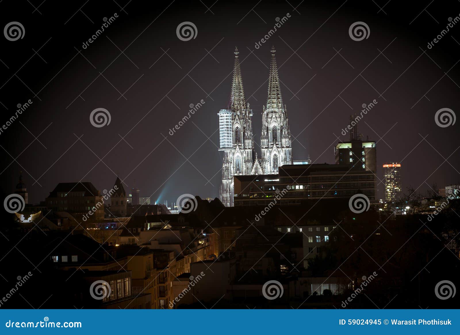 Cologne Cathedral at Night in Cologne, Germany Stock Image - Image of ...