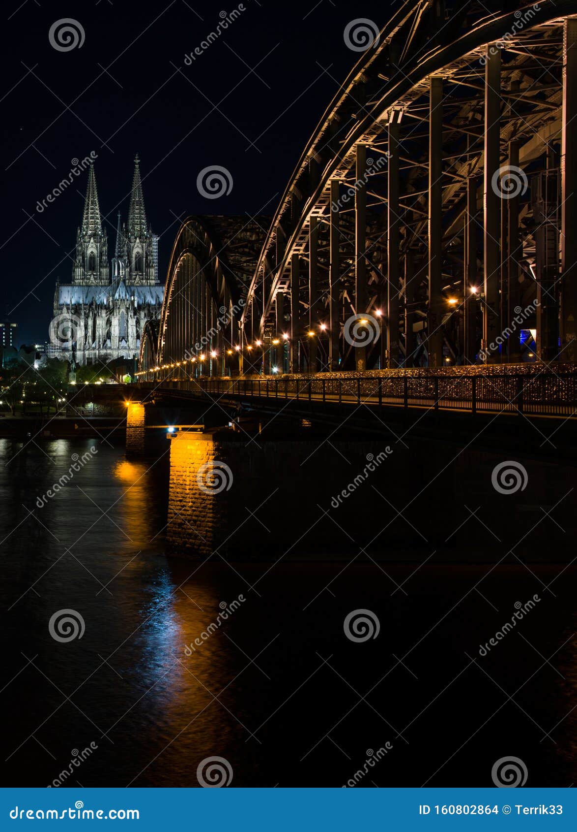 Cologne Cathedral and Railway Bridge Editorial Stock Image - Image of ...