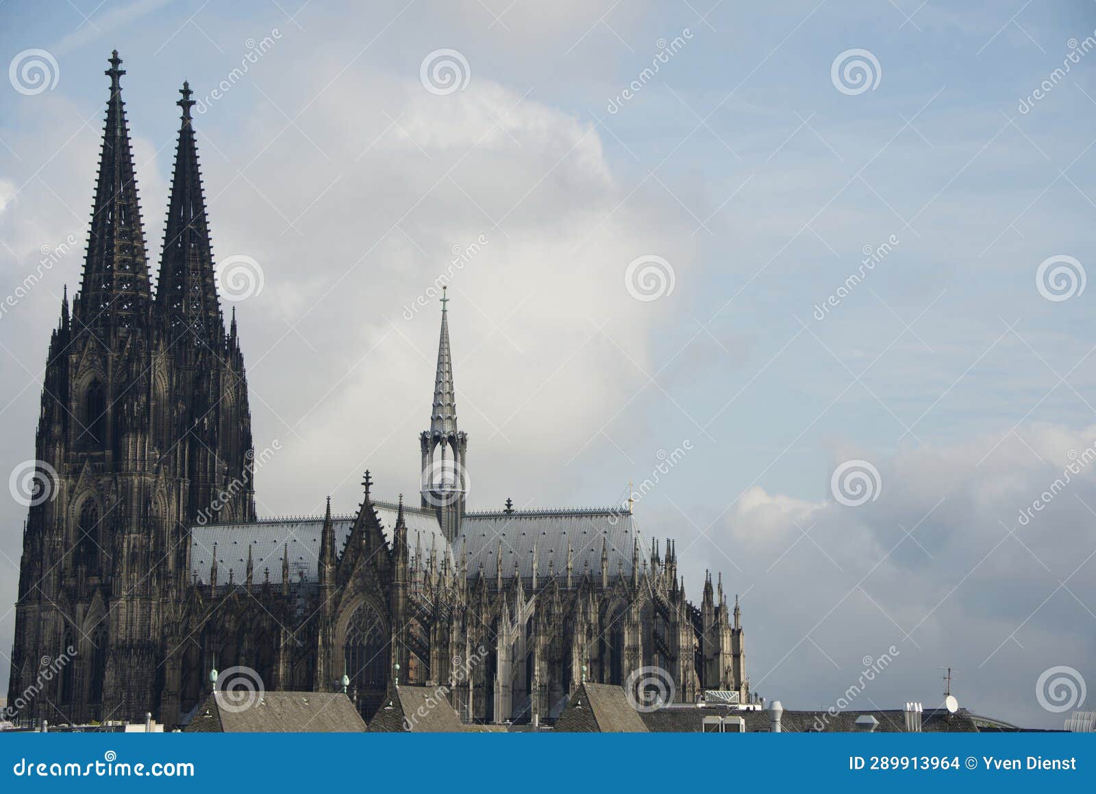 Cologne Cathedral in Side View Stock Photo - Image of small ...