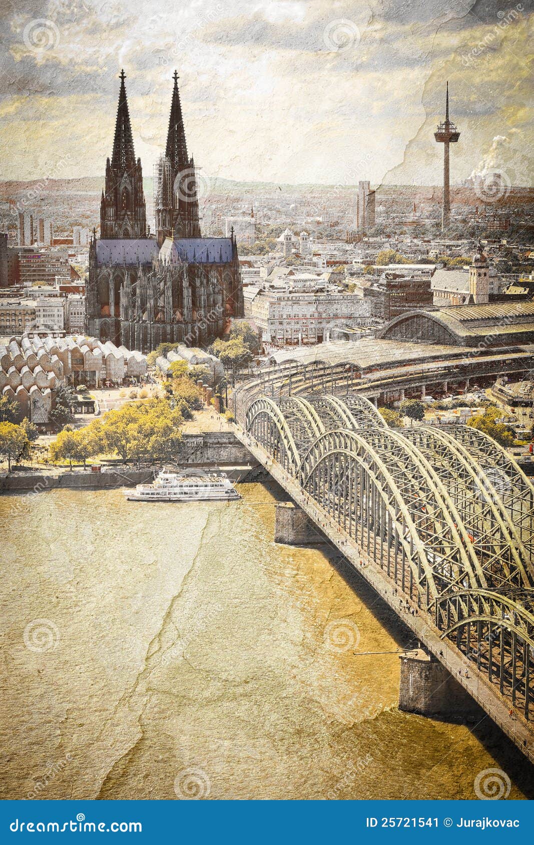 Cologne Cityscape In Silhouette Royalty-Free Stock Photo ...