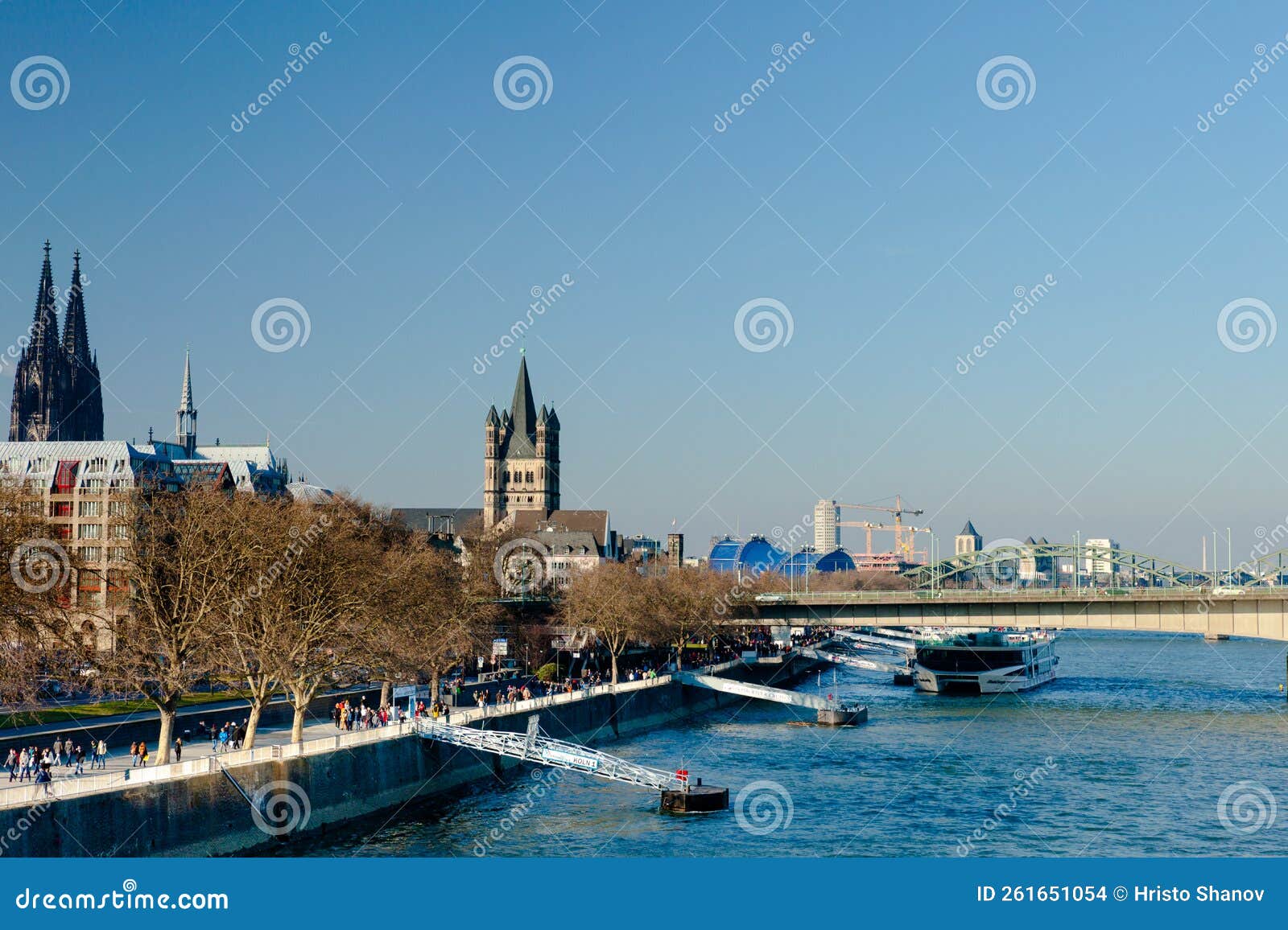 Cologne with Dome Cathedral and River Rhine Stock Photo - Image of ...
