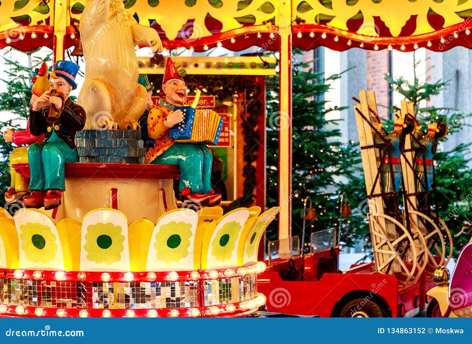 Cologne, Germany- Carousel at the Christmas Market in Front of the ...