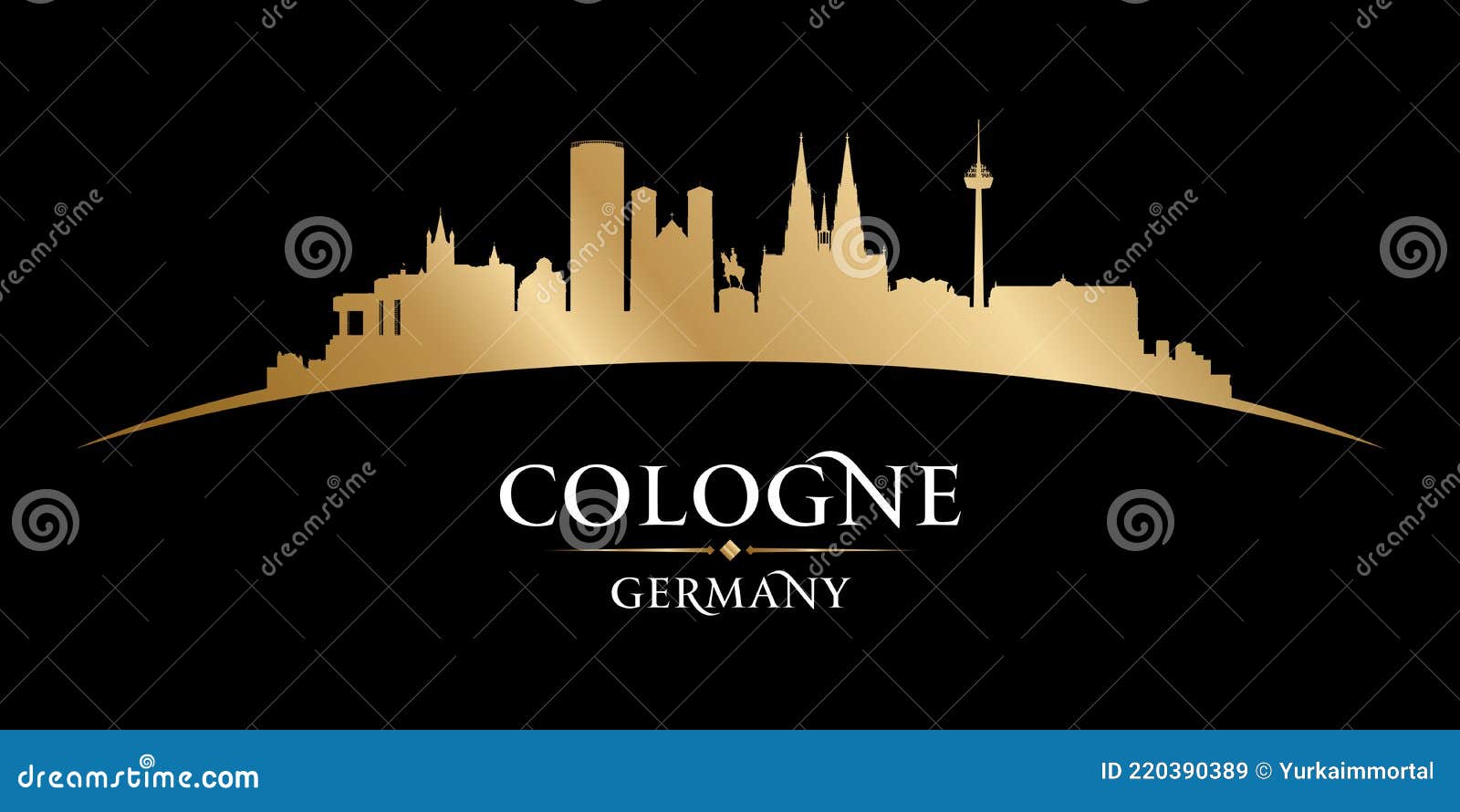 Cologne Germany City Silhouette Black Background Stock Vector ...