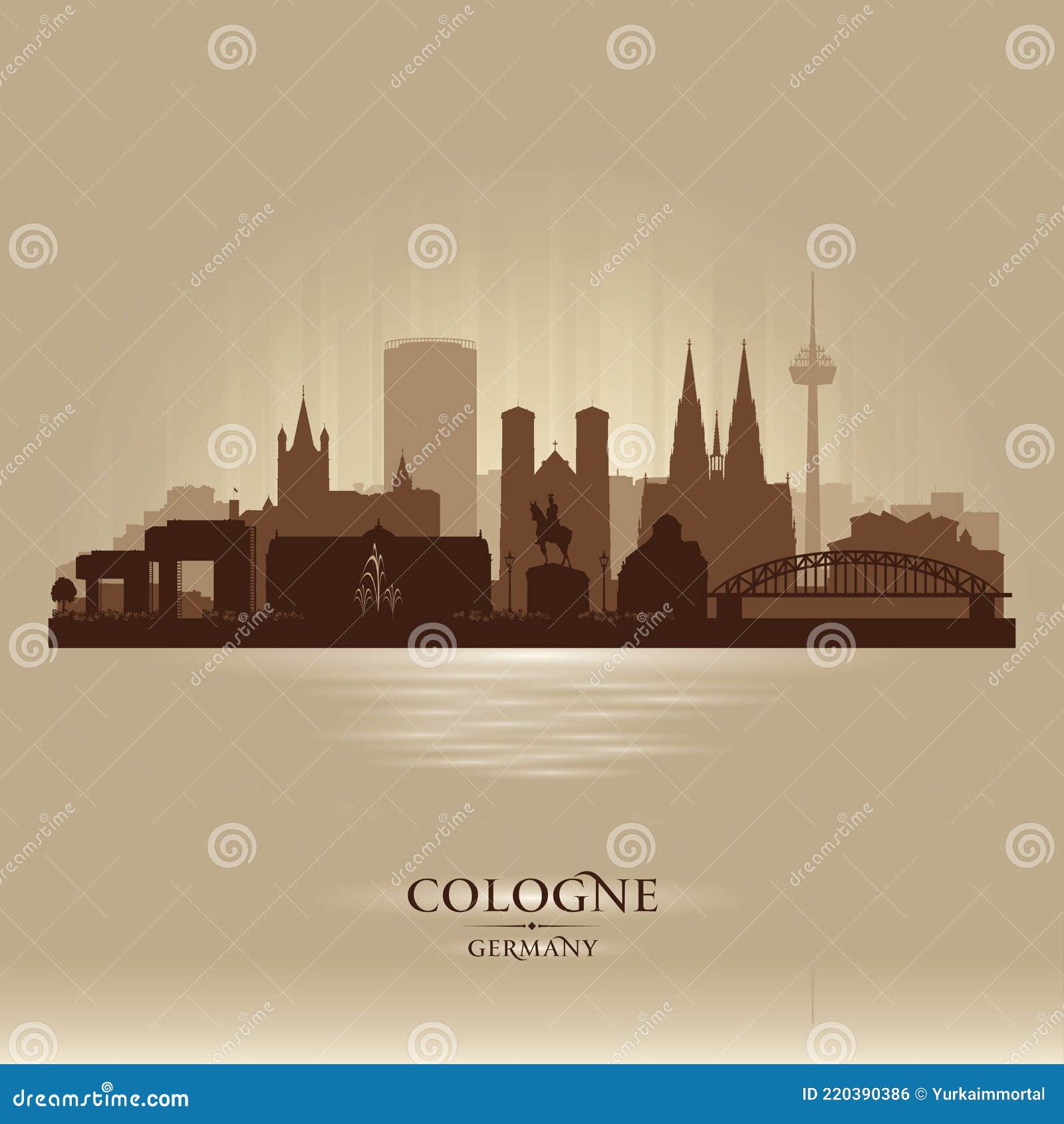Cologne Germany City Skyline Vector Silhouette Stock Vector ...