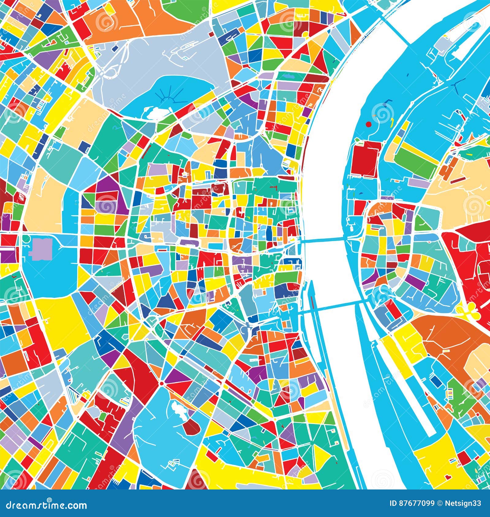 Cologne, Germany, Colorful Vector Map Stock Vector - Illustration of ...