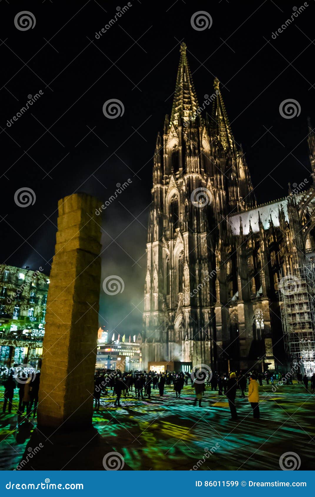 Cologne, Germany - January 16, 2017: Light Installation Around the ...