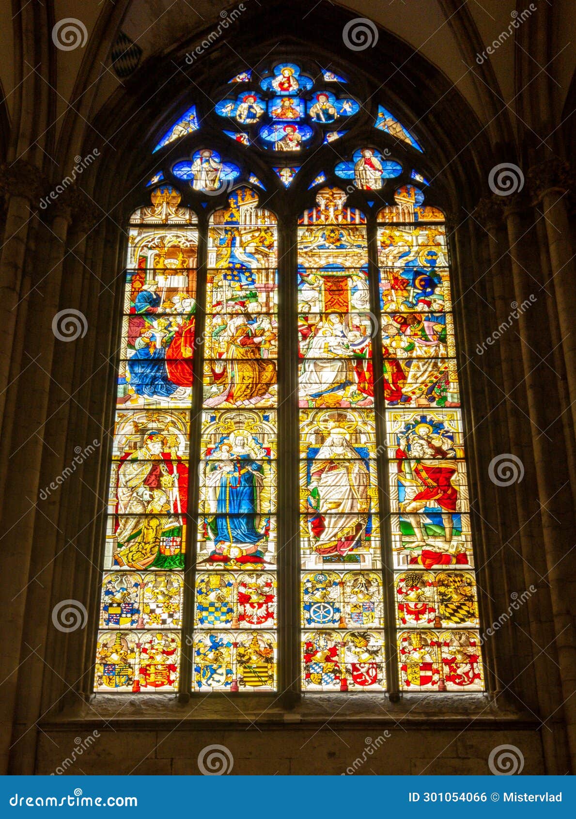 Cologne, Germany - 02 July 2019: Decorated Glass Window in Cologne ...