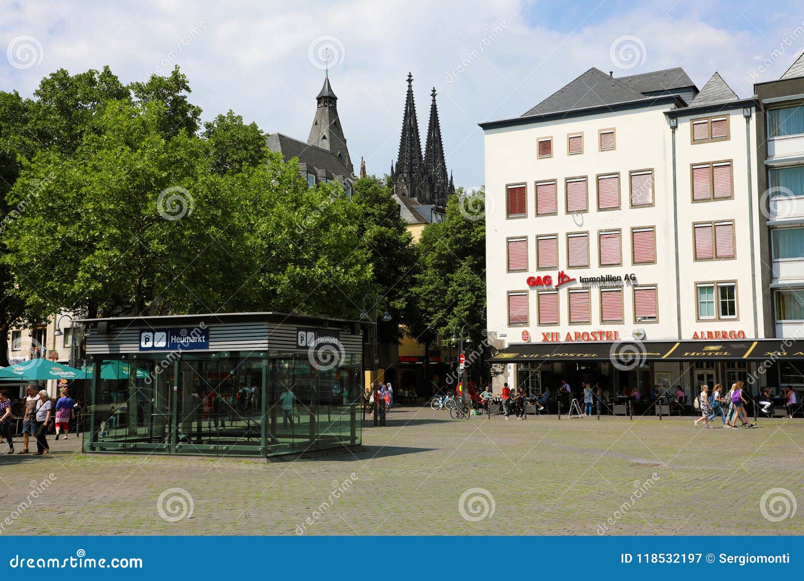 COLOGNE, GERMANY - MAY 31, 2018: Heumarkt Square in Cologne, Germany ...