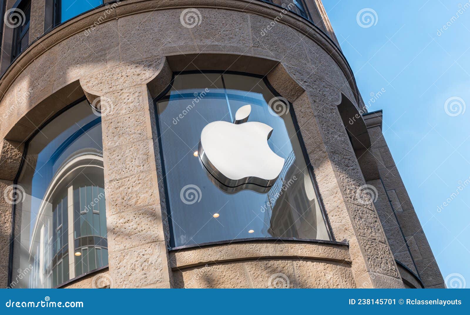 COLOGNE, GERMANY OCTOBER, 2017: Apple Logo on a Apple Store. Apple is ...