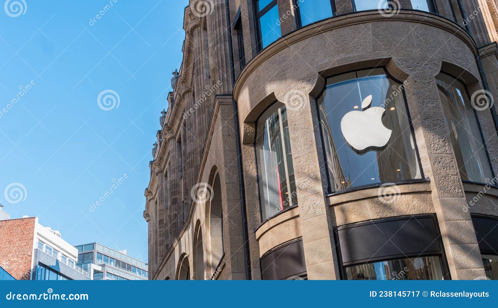 COLOGNE, GERMANY OCTOBER, 2017: Apple Logo on a Apple Store. Apple is ...