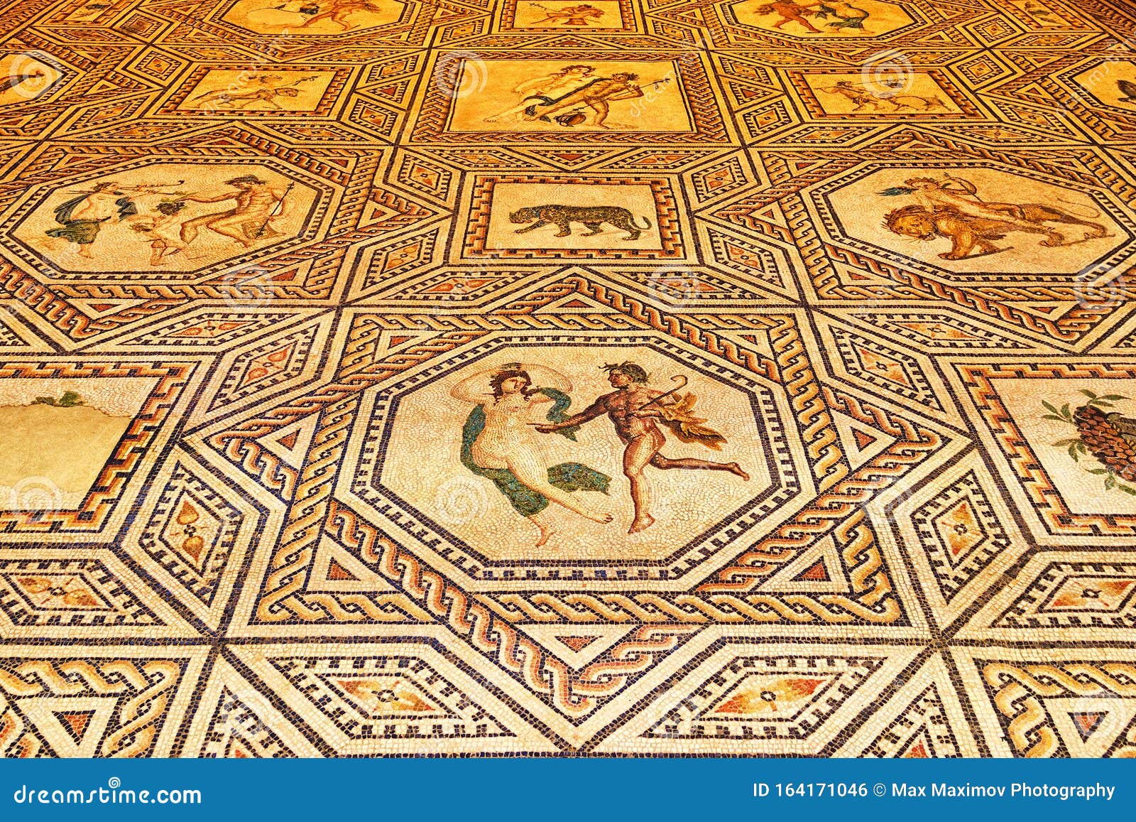 Cologne, Germany - Roman Mosaic in the Roman-Germanic Museum in Cologne ...