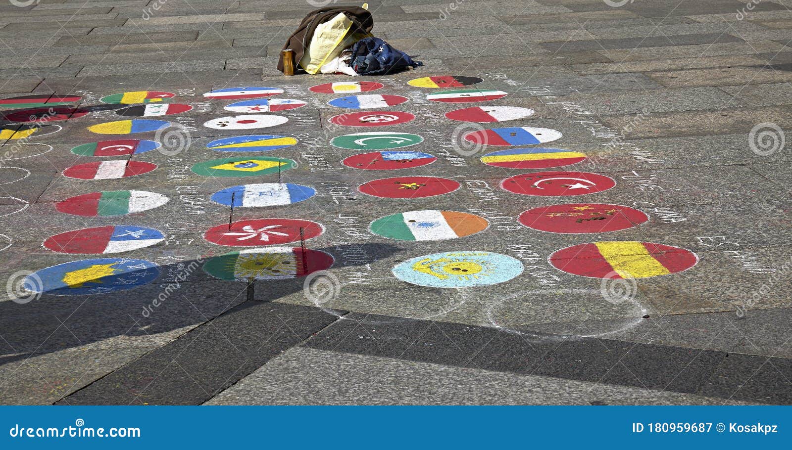 Cologne, Germany. September 5, 2019. Graffiti on the Floor of a Cologne ...