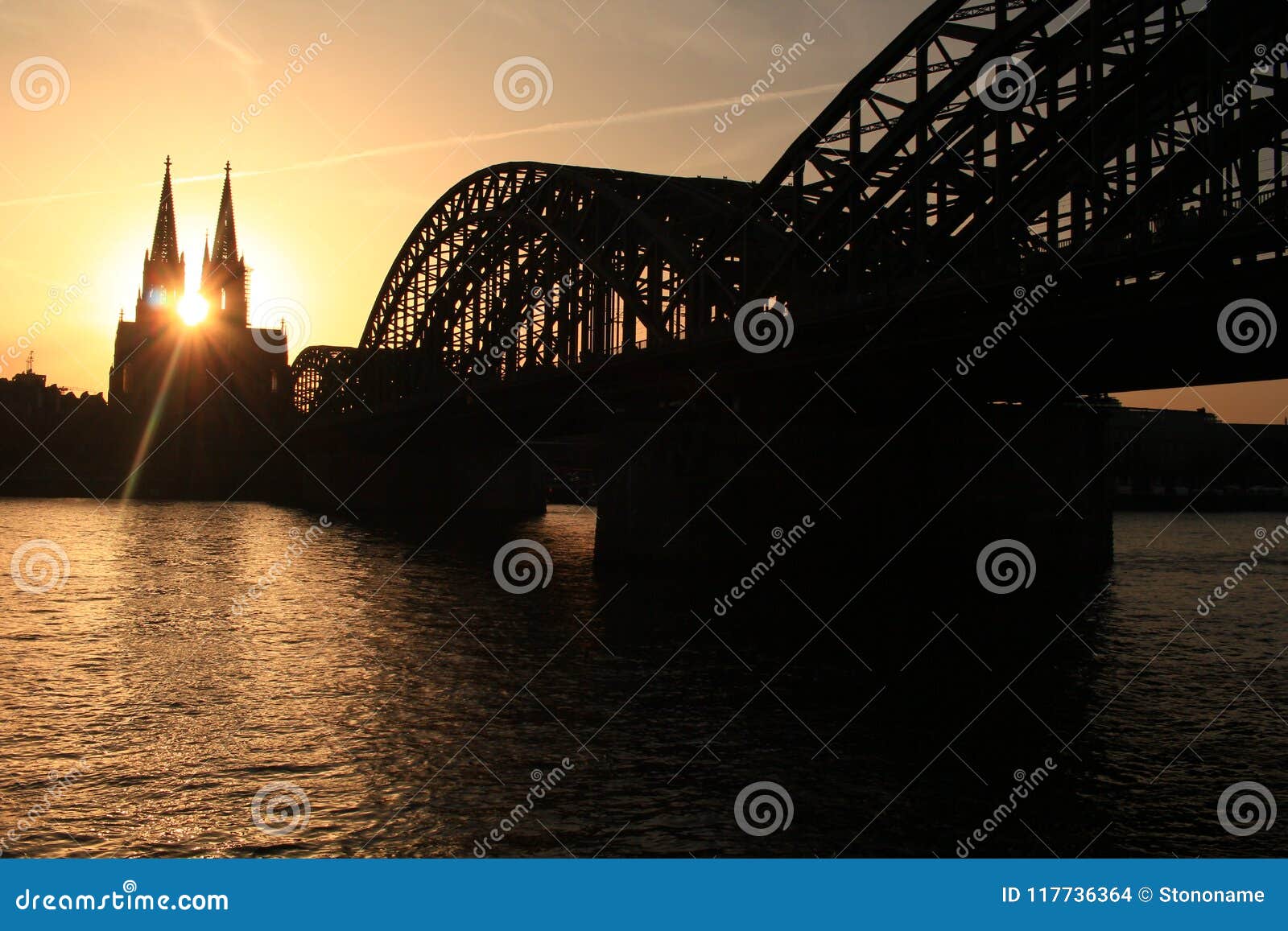 Cologne Koln Germany during Sunset, Cologne Bridge with Cathedral Stock ...
