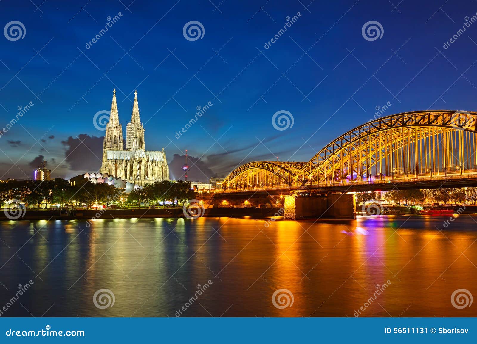 Cologne at night stock image. Image of european, kapitol - 56511131