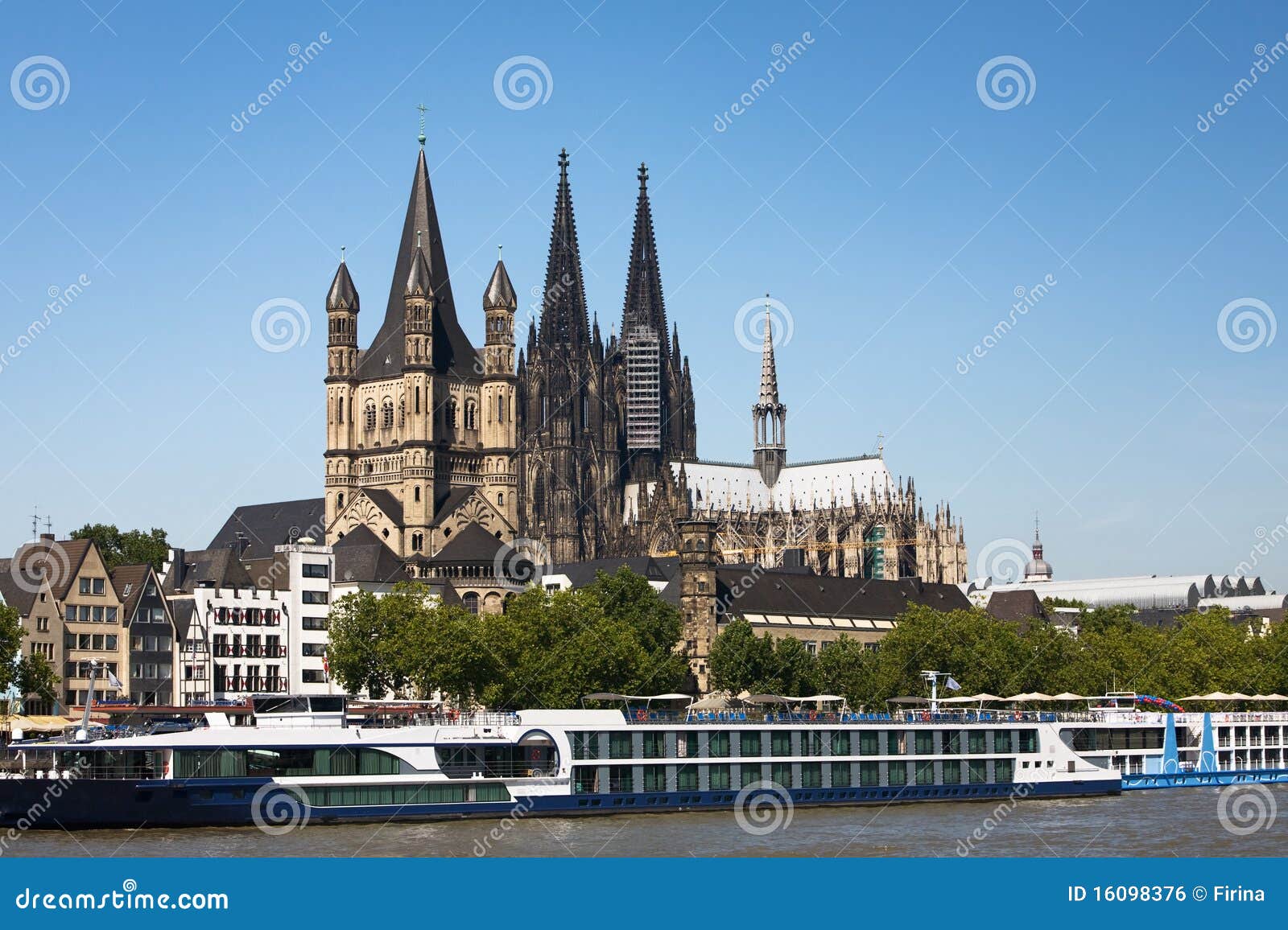 Cologne on the Rhine stock photo. Image of city, anchored - 16098376