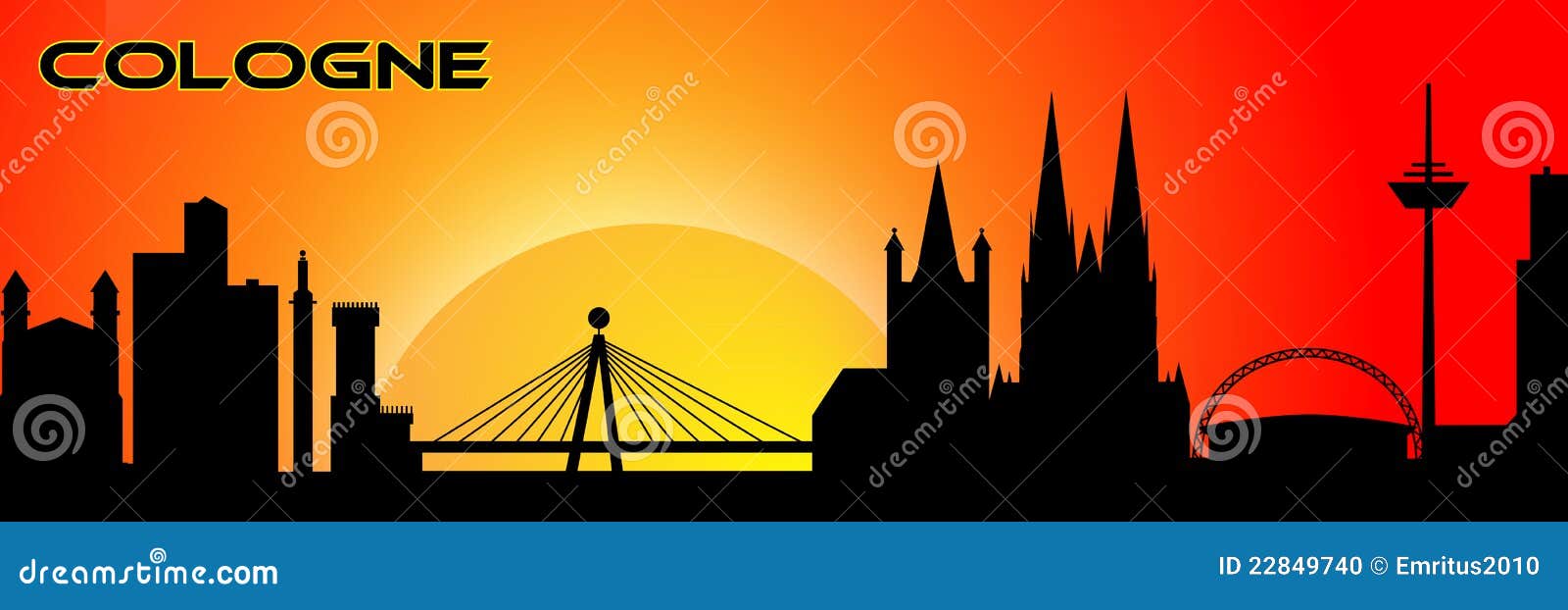 Cologne silhouette stock vector. Illustration of outline - 22849740