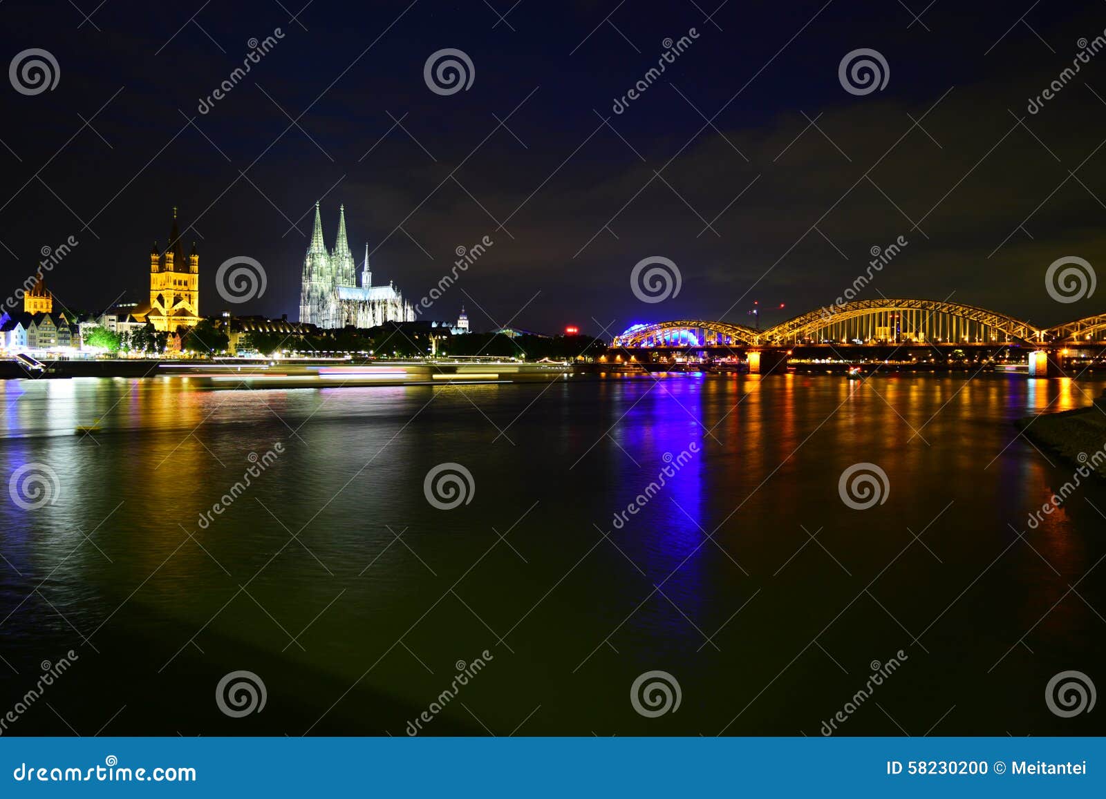 Cologne Skyline stock photo. Image of westfalen, river - 58230200