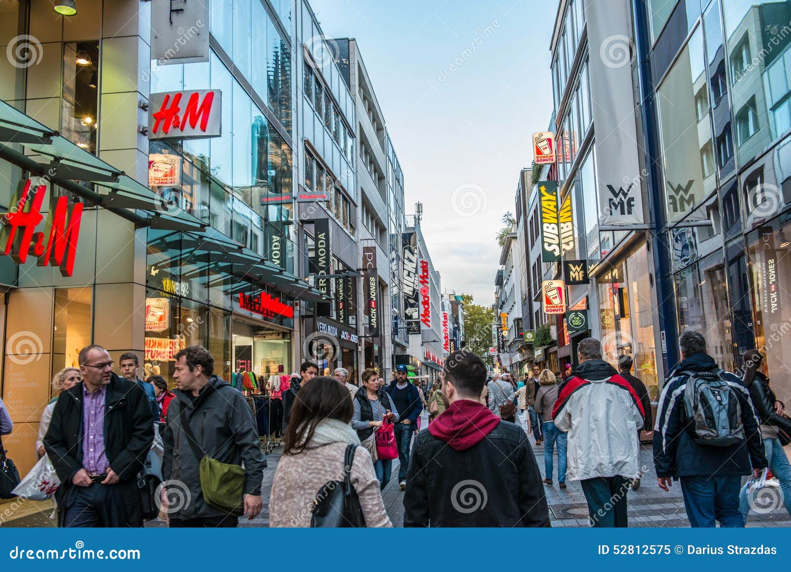 Cologne street editorial image. Image of shops, street - 52812575